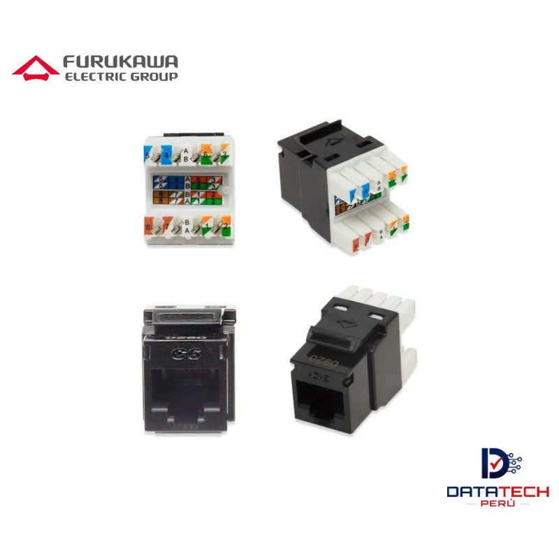 Jack modular RJ45 categoría 6 Color Negro FURUKAWA 35030623