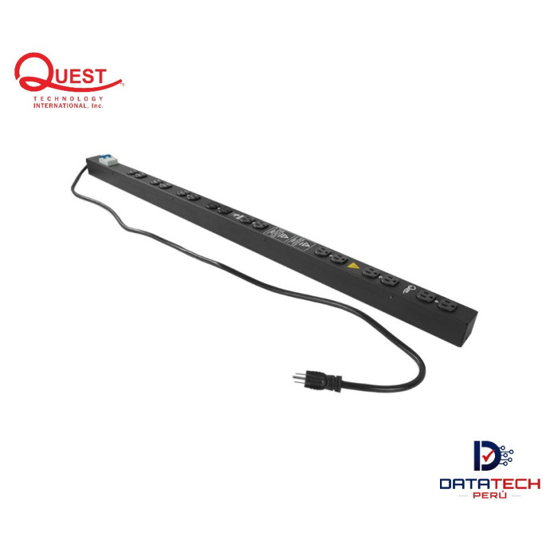 Multitoma vertical 16 tomas grado industrial con llave térmica color ...