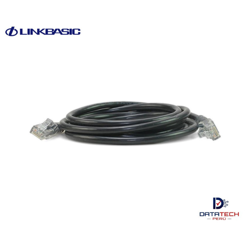 Patch cord de red UTP Categoría 6 2mt color Negro LINKBASIC CAA01-UC6-2-A