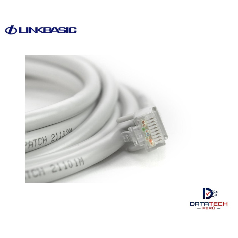 Patch cord de red UTP Categoría 6 3mt color Gris LINKBASIC CAA01-UC6-3-F