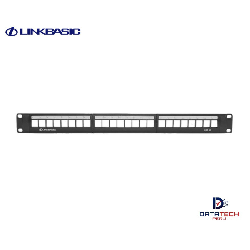 Patch Panel 24 Puertos Modular con 24und Jacks Cat6 incluidos LINKBASIC ...