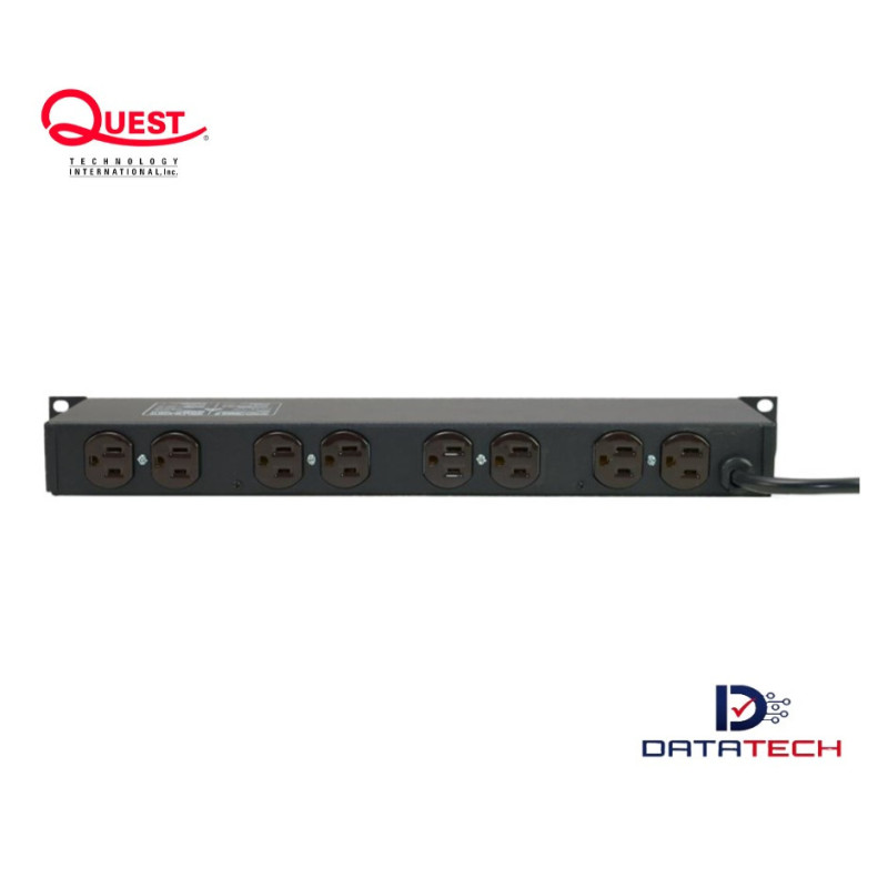PDU multitoma eléctrica horizontal de 10 tomas NEMA 5-15R 125V/250V 15A QUEST MH-4713